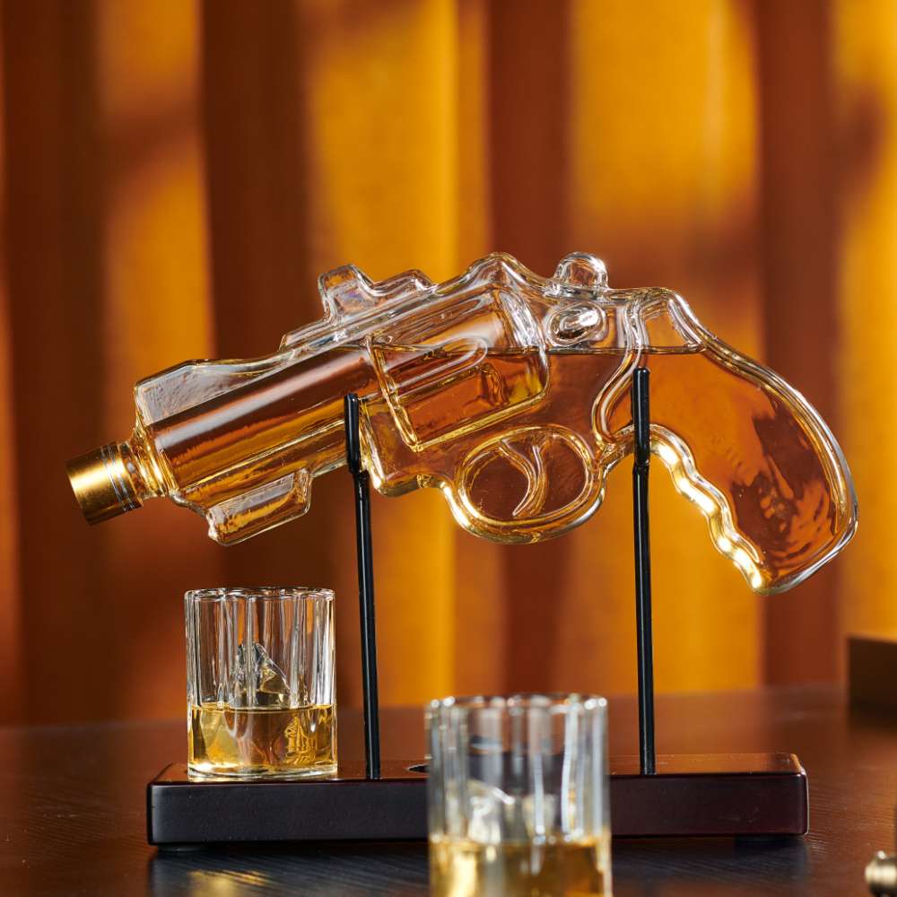 Kollea 9Oz Revolver Gun Whiskey Decanter Set, Whiskey Gifts for Men ...